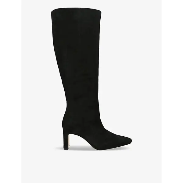 Sam Edelman Sylvia Knee-high Suede Heeled Boots - Black