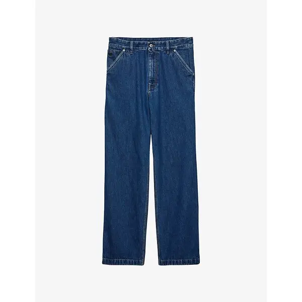 Prada Triangle-logo Light Denim Cargo Jeans