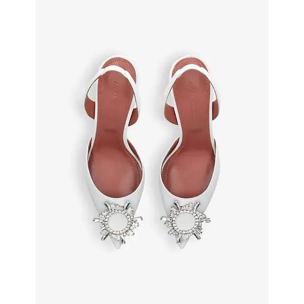Amina Muaddi Begum Sling 70 Satin Heels