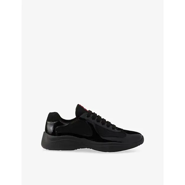 Prada America's Cup Patent-leather Low-top Trainers - Black
