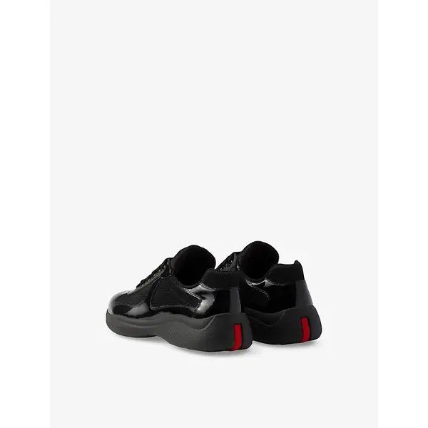 Prada America's Cup Patent-leather Low-top Trainers - Black