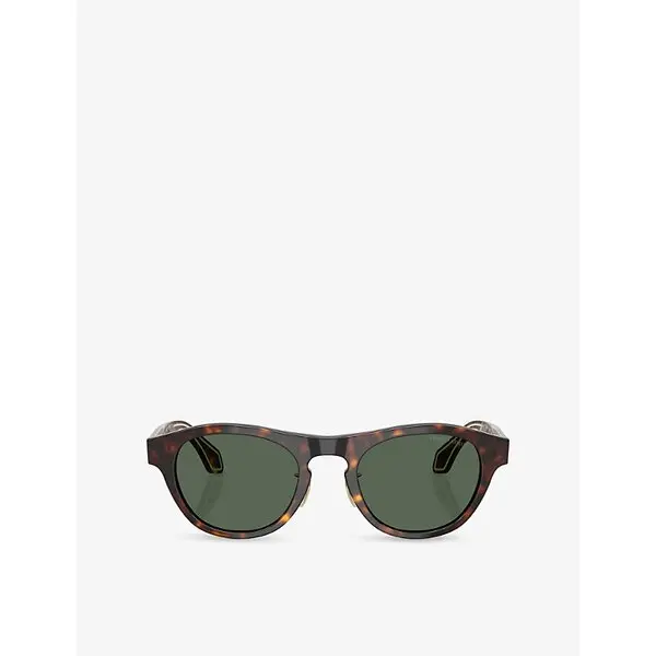 Giorgio Armani Round-frame Acetate Sunglasses - Brown