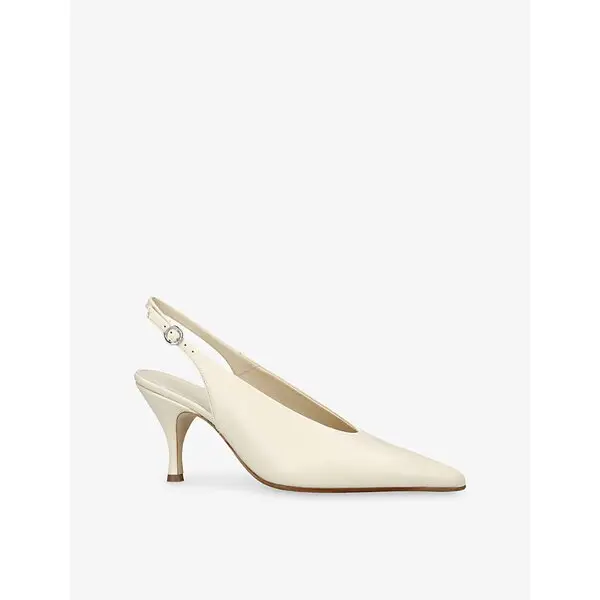 AeydĒ Carla 75 Leather Pumps - Cream