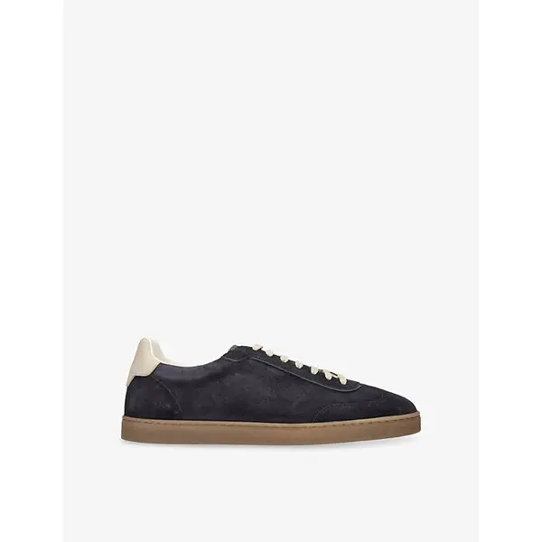 Brunello Cucinelli Foiled-logo Suede Low-top Trainers