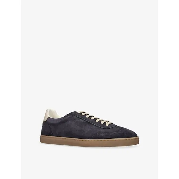 Brunello Cucinelli Foiled-logo Suede Low-top Trainers