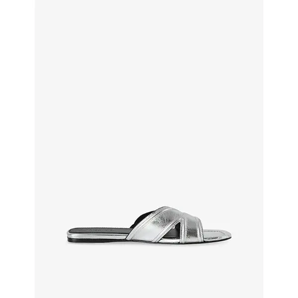 Zadig&Voltaire Azora Metallic-leather Mules - Silver