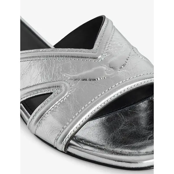 Zadig&Voltaire Azora Metallic-leather Mules - Silver