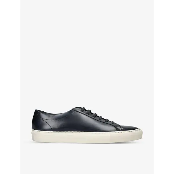 LOAKE Sprint Contrast-stitch Leather Low-top Trainers - Navy