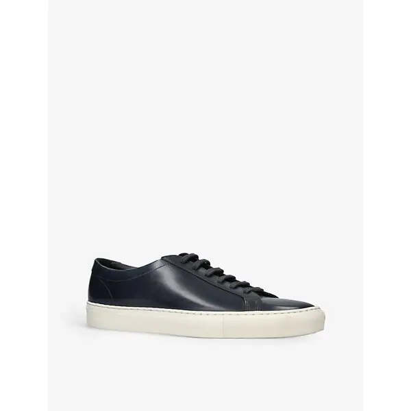 LOAKE Sprint Contrast-stitch Leather Low-top Trainers - Navy