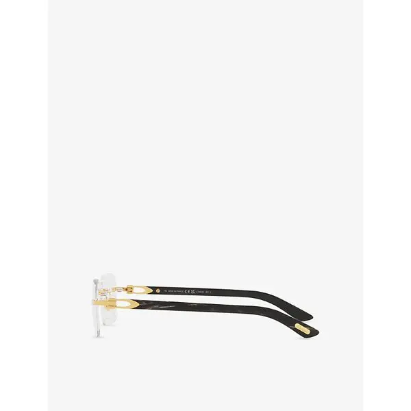 Cartier Square-frame Optical Glasses - Gold
