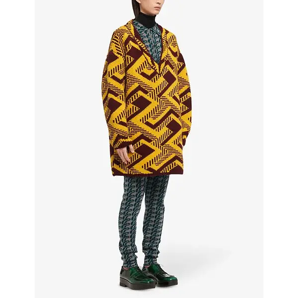 Prada Shetland Geometric-pattern Wool Jumper