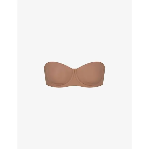 SKIMS Fits Everybody Stretch-woven Strapless Bra - Sienna