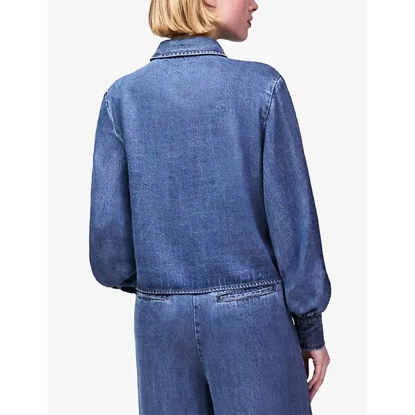 RO&ZO Cropped Long-sleeve Denim Shirt