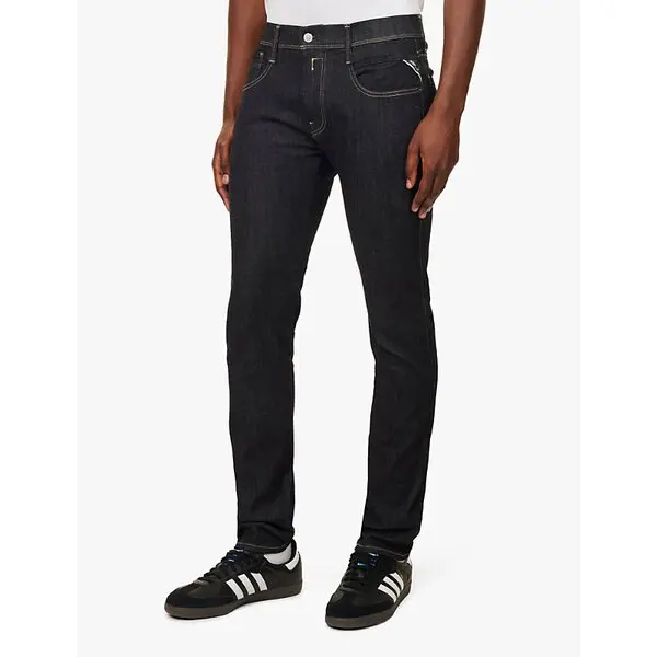 REPLAY Anbass Hyperflex Slim-fit Straight-leg Jeans - Dark Blue
