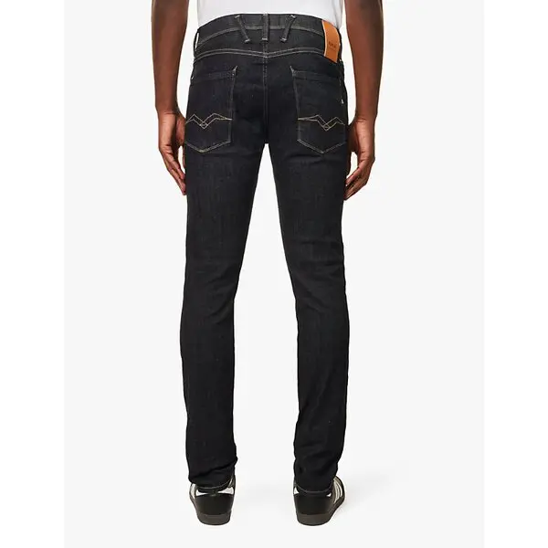REPLAY Anbass Hyperflex Slim-fit Straight-leg Jeans - Dark Blue