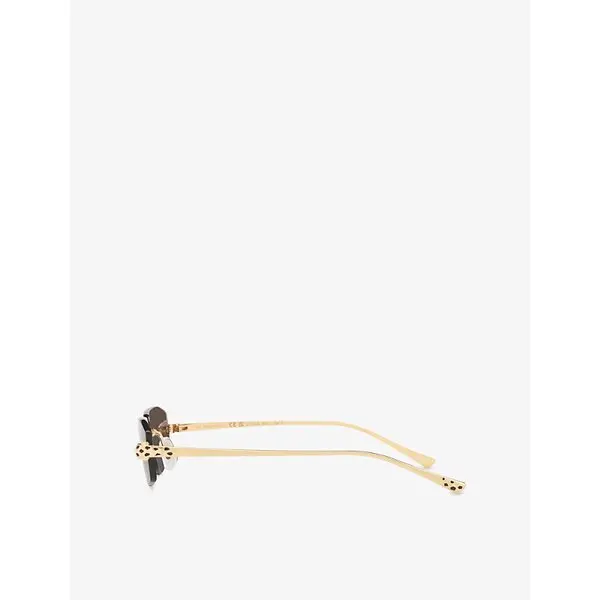 Cartier Panthère Rectangle Metal Sunglasses