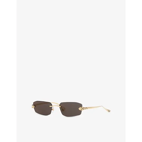Cartier Panthère Rectangle Metal Sunglasses