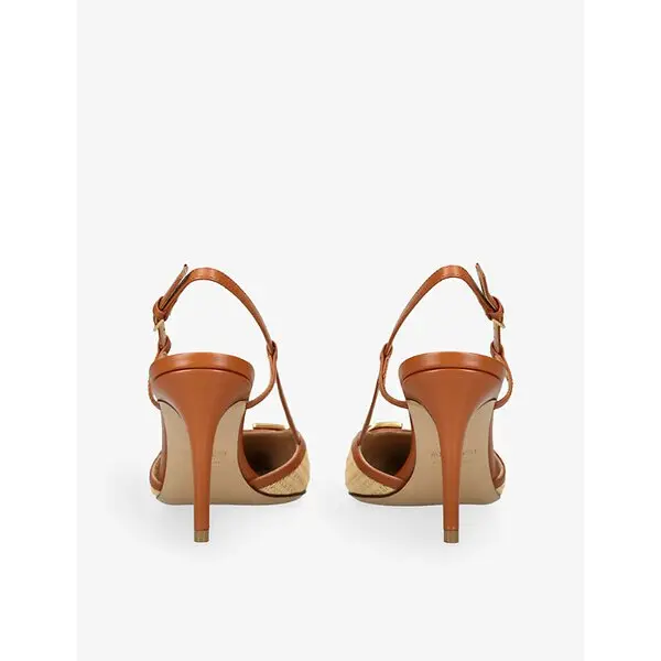 Valentino Garavani Vlogo Signature Raffia Slingbacks