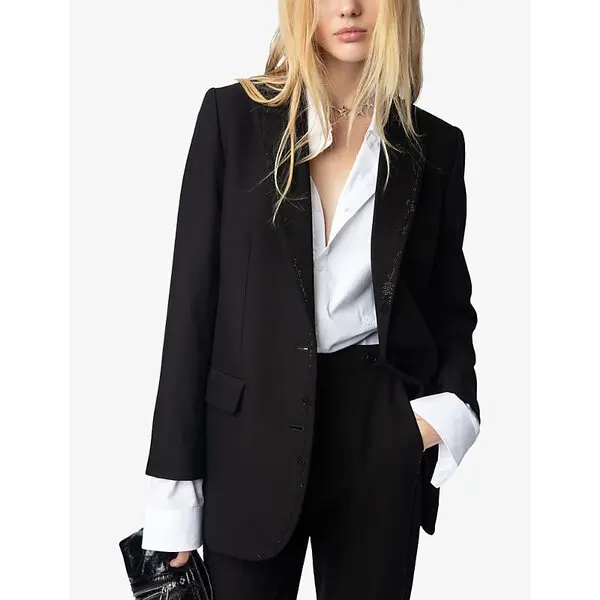 Zadig&Voltaire Viva Rhinestone-embellished Stretch-woven Blazer