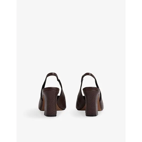 REISS Lorena Leather Slingback Courts