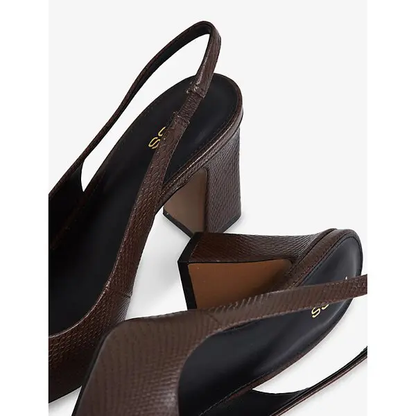 REISS Lorena Leather Slingback Courts