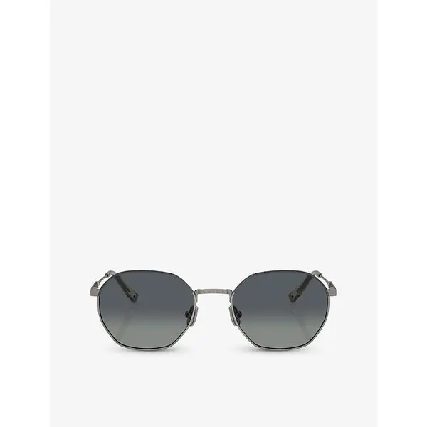 Brunello Cucinelli Irregular-frame Titanium Sunglasses - Grey