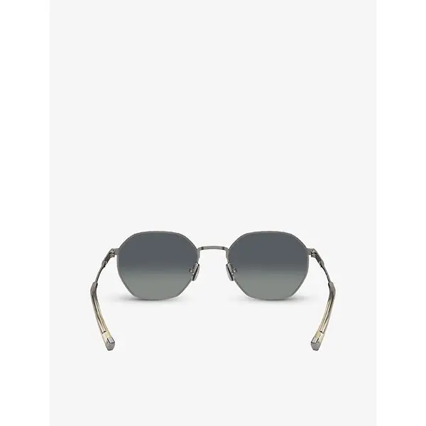 Brunello Cucinelli Irregular-frame Titanium Sunglasses - Grey