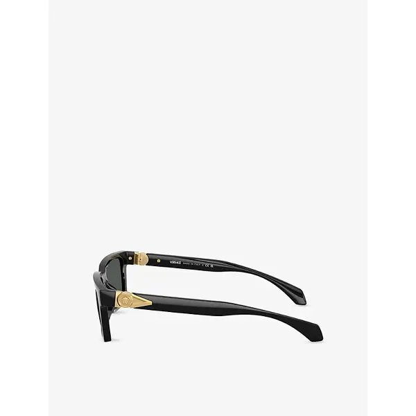 Versace Ve4490u Rectangle-frame Sunglasses - Black