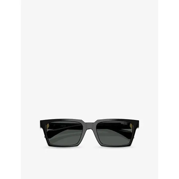 Versace Ve4490u Rectangle-frame Sunglasses - Black