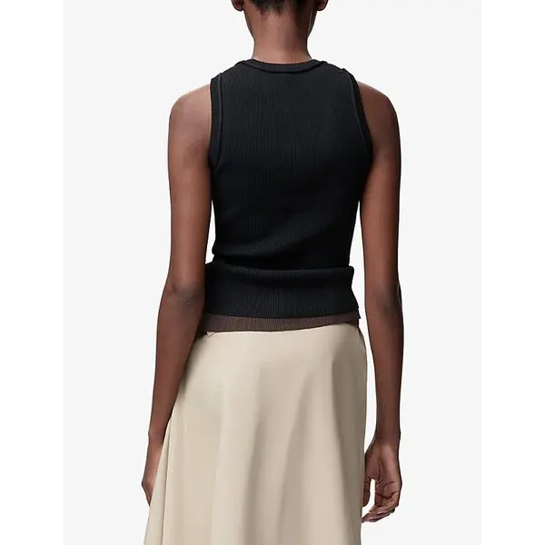 Loewe Anagram Ribbed Stretch-woven Tank Top - Black