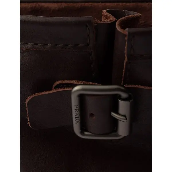 Prada Logo-embellished Leather Biker Boots