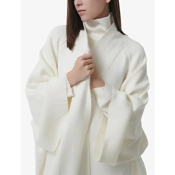 LEEM Ribbed Relaxed-fit Knitted Bisht