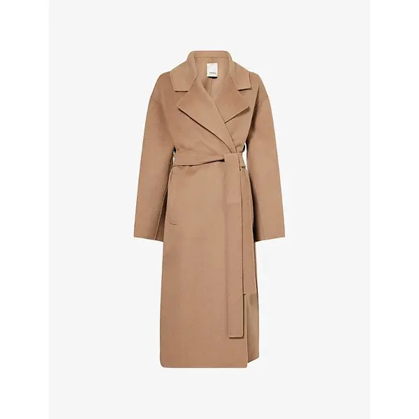 Max Mara Long Brushed Wool Coat - Camel