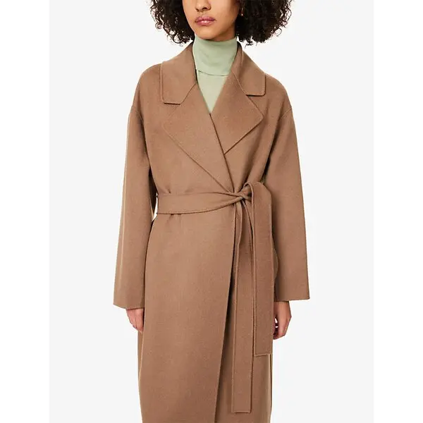 Max Mara Long Brushed Wool Coat - Camel