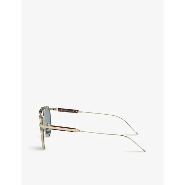 Brunello Cucinelli Phantos-frame Titanium Sunglasses - Gold