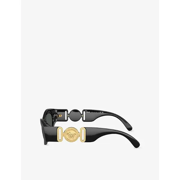 Versace Ve4480u Oval-frame Sunglasses - Black