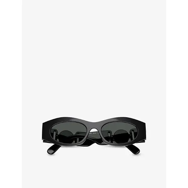 Versace Ve4480u Oval-frame Sunglasses - Black