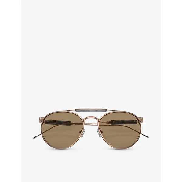 Brunello Cucinelli Phantos-frame Titanium Sunglasses - Gold