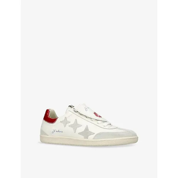 DUKE + DEXTER Leather Trainers - White/red