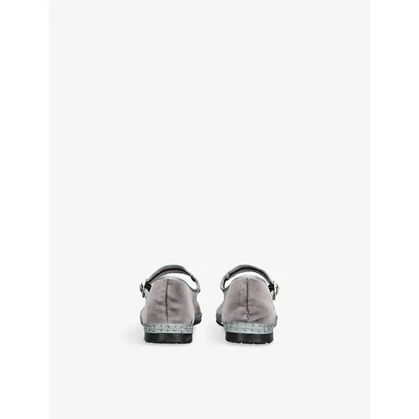 FLABELUS Sampson Velvet Ballet Flats - Grey