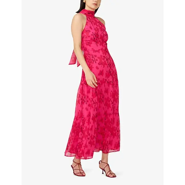 OMNES Floral-print Chiffon Maxi Dress - Pink