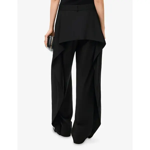 Loewe Layered-panel Wide-leg High-rise Wool-blend Trousers