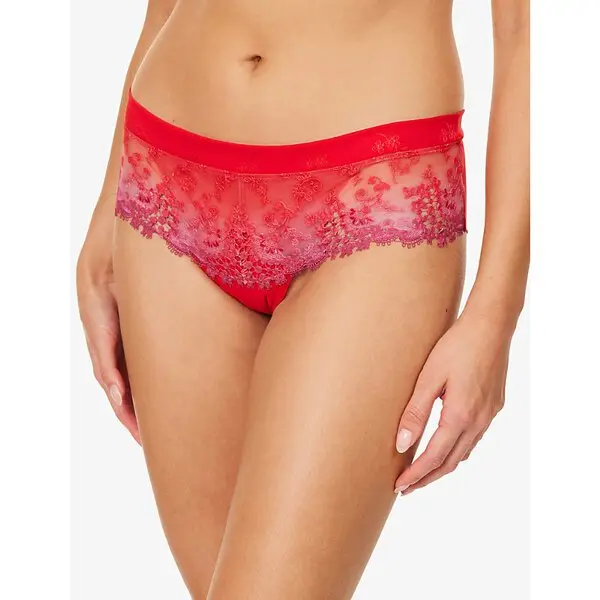 Simone Perele Wish Lace-overlay Shorty Stretch-woven Briefs