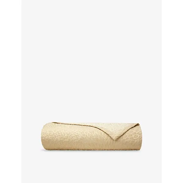YVES DELORME Souvenir Quilted Cotton And Silk-blend Bedcover - Dune