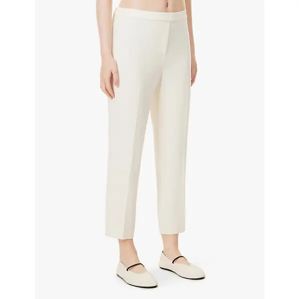 Theory Treeca Cropped Slim-leg Crepe Trousers