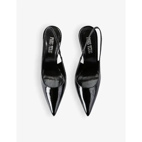 Paris Texas Lidia Sling-back Pointed-toe Leather Heels - Black