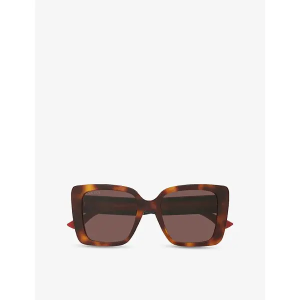 Gucci Gg1861s Square-frame Sunglasses - Brown