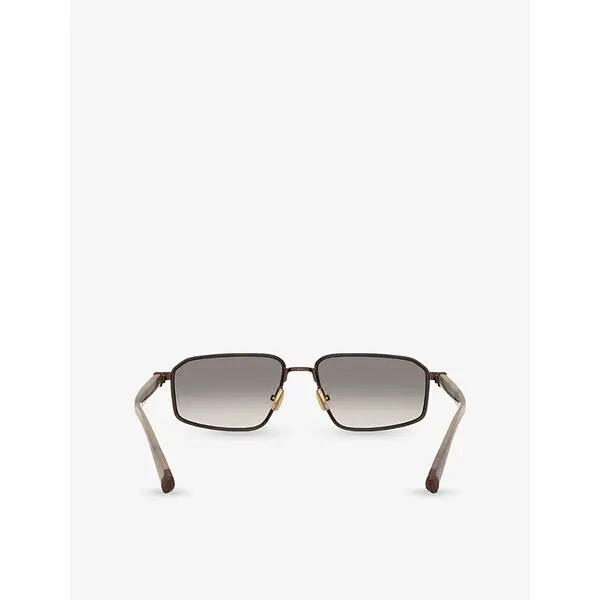 Brunello Cucinelli Irregular-frame Titanium Sunglasses - Brown