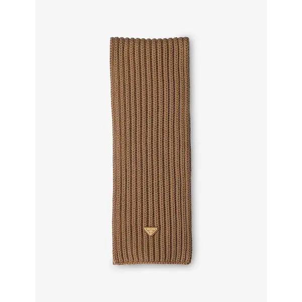 Prada Wool Knitted Wool Scarf - Brown