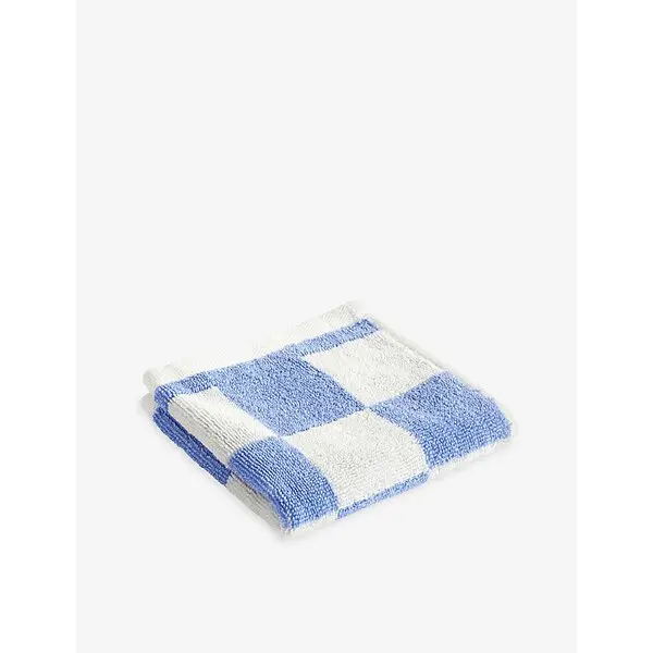 HAY Check-design Cotton Hand Towel - Blue